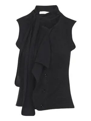 LEMAIRE Sleeveless Tie-neck Knitted Top - Anthracite