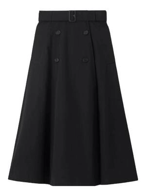 Burberry Gabardine Trench Midi Skirt - Black
