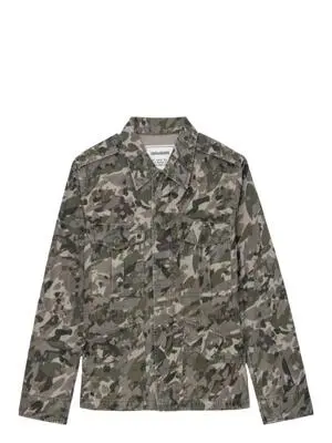 Zadig&Voltaire Zadig & Voltaire Camouflage Heart Print Casual Jacket Grass Green
