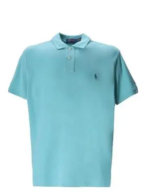 Polo Ralph Lauren Logo-embroidered Straight Hem Polo Shirt - Blue