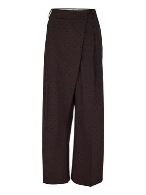 GANNI Ganni Wide Leg Polka Dot Trousers