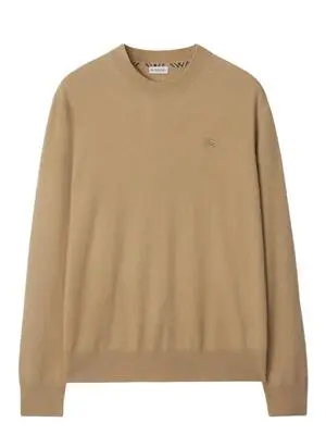 Burberry Knitted Jumper With Equestrian Knight Embroidery - Flax