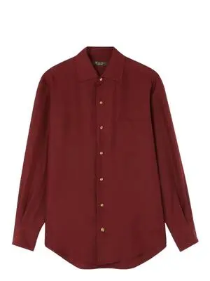Loro Piana Loro Piana "André" Shirt With Metal Buttons Dark Chestnut