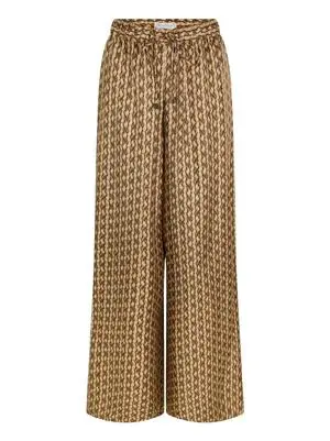 Max Mara Max Mara Wide Leg Graphic Print Pants Brown