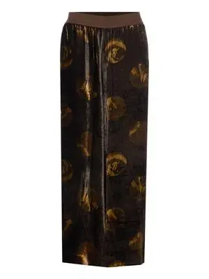 UMA WANG Uma Wang Elastic Waist Allover Pattern Casual Pants Black