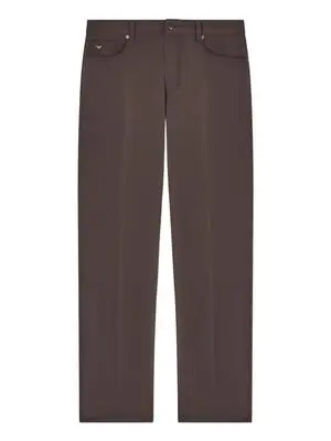 Emporio Armani Five-pocket Cotton Trousers - Brown