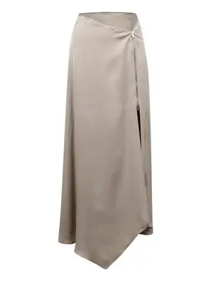 Nanushka Zella Georgette Midi Skirt - Nude