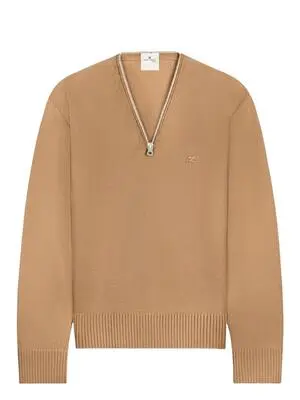 COURREGES Zip-detail Wool Sweater - The Toffees
