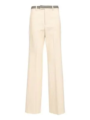 THE SEAFARER Pauline Wide Leg Trousers With Striped Belt - Ivory