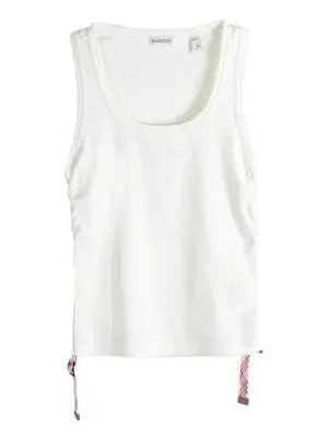 Burberry Cotton Blend Ribbed Tank Top - White