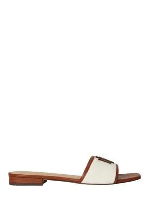 Ralph Lauren Everly Leather Flat Sandals - Brown