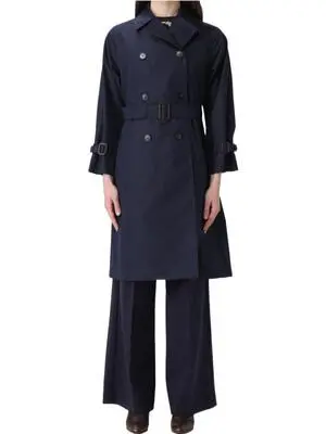 Max Mara Ghia Belted Gabardine Trench Coat - Blue