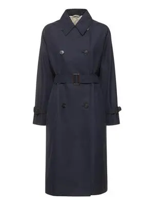 Max Mara Ghia Belted Gabardine Trench Coat - Blue