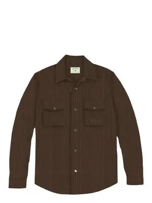 MC2 SAINT BARTH Logo Embroidered Corduroy Overshirt - Green
