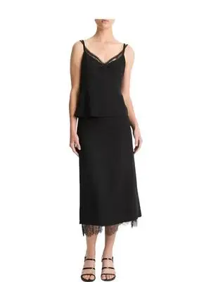 Vince Lace Trim Camisole Top - Black