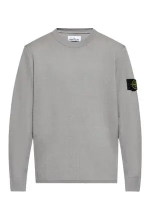 Stone Island Stone Island Logo Patch Knitted Jumper Gray