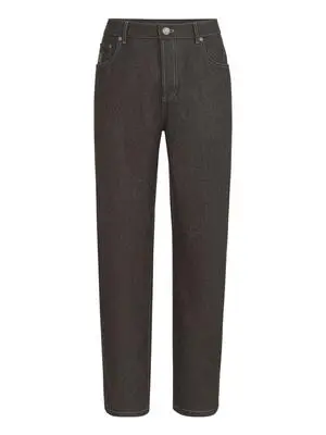 Brunello Cucinelli Virgin Wool Flannel Five-pocket Trousers - Grey