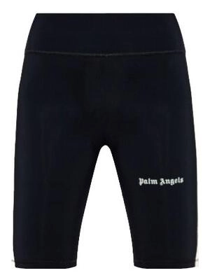 Palm Angels Palm Angels Logo Printed Biker Shorts Black