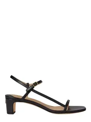 Ralph Lauren Lainee Real Leather Heeled Sandals - Black