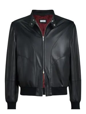 Brunello Cucinelli Zip-fastening Leather Jacket - Black