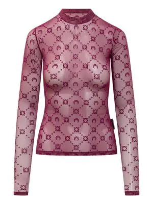MARINE SERRE Marine Serre Second Skin Semi-Sheer Top