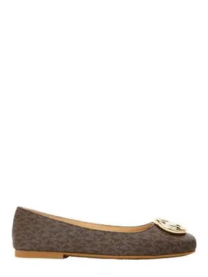 Michael Kors Milan Ballet Flats With Logo Detailing - Brown