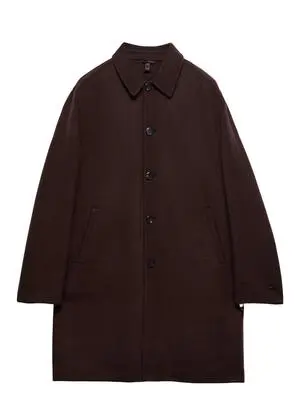 Prada Double Cashmere Overcoat - Ebony