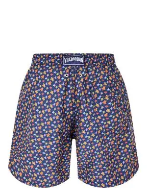 Vilebrequin Moorea Swim Shorts With Turtle Print - Blue