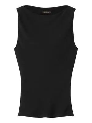 Loro Piana Boat Neck Sleeveless Top - Black