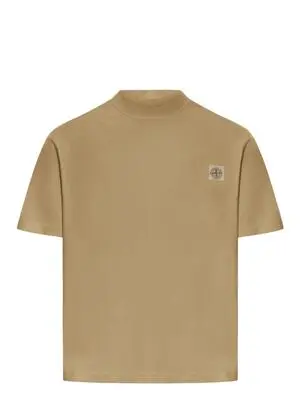 Stone Island Logo Patch Short-sleeved T-shirt - Biscuits