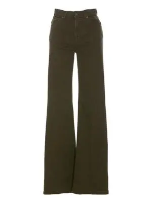 DONDUP Dondup Flared High-Rise Wide-Leg Jeans Green