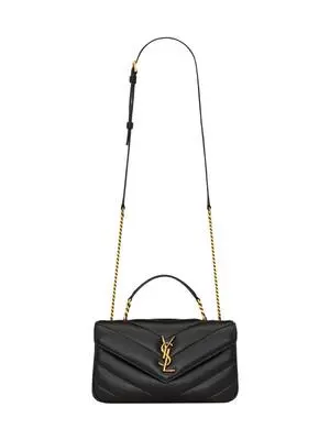 Saint Laurent Saint Laurent Black Leather Flap Shoulder Bag With Metal Chain Black