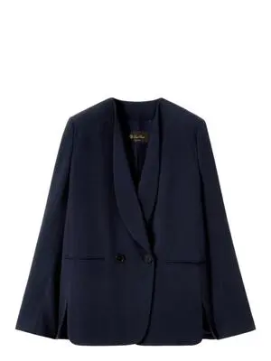 Loro Piana Double-breasted Textured Blazer - Black