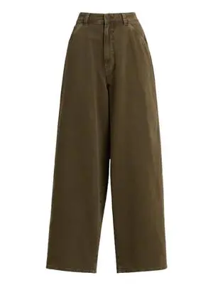 LEMAIRE Wide-leg Cotton Trousers - Green