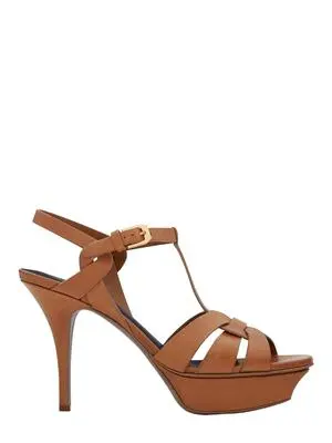 Saint Laurent Open-toe High-heeled Sandals With Ankle Strap - Amber