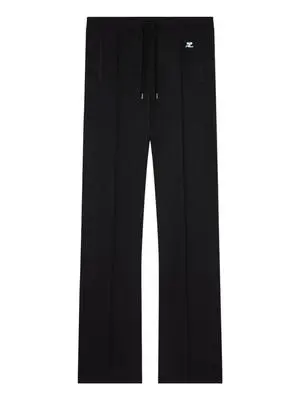 COURREGES Courrèges Logo Embroidered Drawstring Pants - Black