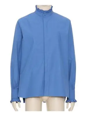 Valentino Garavani Ruffle Detailed Button-up Shirt - Blue