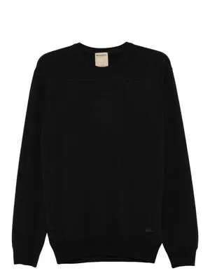 Woolrich Embroidered Logo Crew Neck Sweater - Black