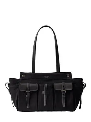 PRADA Prada Route Large Canvas And Leather Tote Bag