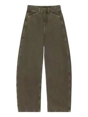 LEMAIRE Lemaire High Waisted Curved Leg Trousers Brown