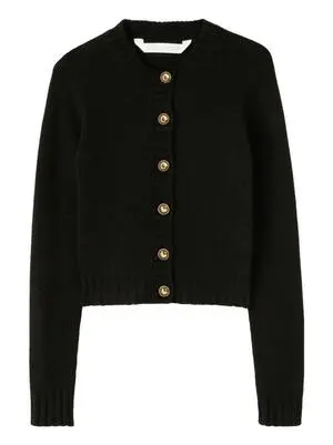 PALM ANGELS Palm Angels Curved Logo Buttoned Cardigan