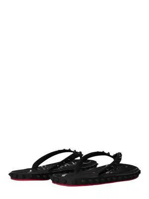 CHRISTIAN LOUBOUTIN Super Loubi Flip-flops With Signature Spikes - Black