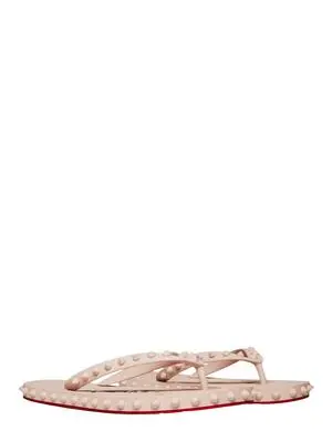 CHRISTIAN LOUBOUTIN Christian Louboutin Super Loubi Rubber Flip Thong Sandals Nude