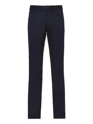Prada Stretch Drill Five-pocket Trousers - Navy Blue