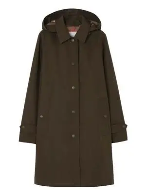 Burberry Hooded Car Coat With Check Lining - Snug Brown