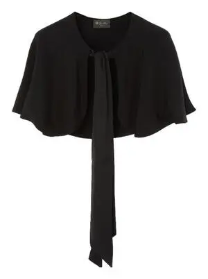 Loro Piana Frida Cape Blouse - Black