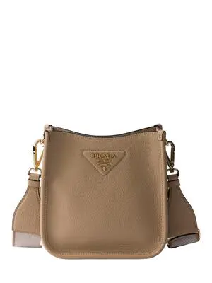 Prada Mini Leather Shoulder Bag - Beige