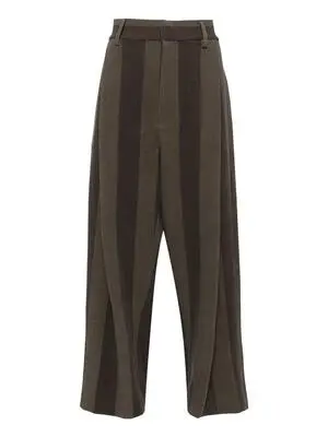 UMA WANG Striped Wide-leg Trousers - Black