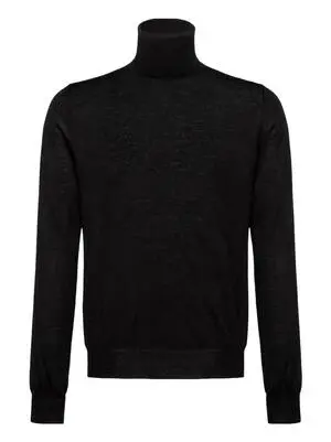 Prada Cashmere High Neck Pullover - Black