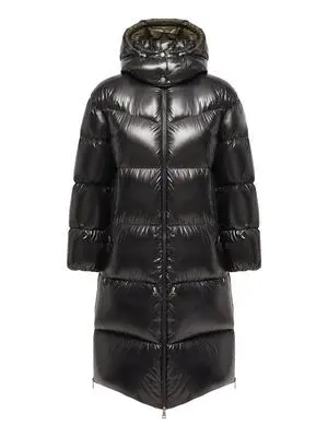 Moncler Harfang Hooded Long Down Coat - Black